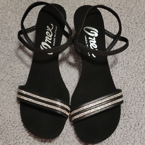 Onex | Shoes | Onex Elegant Black Sandals With Silver Straps | Poshmark